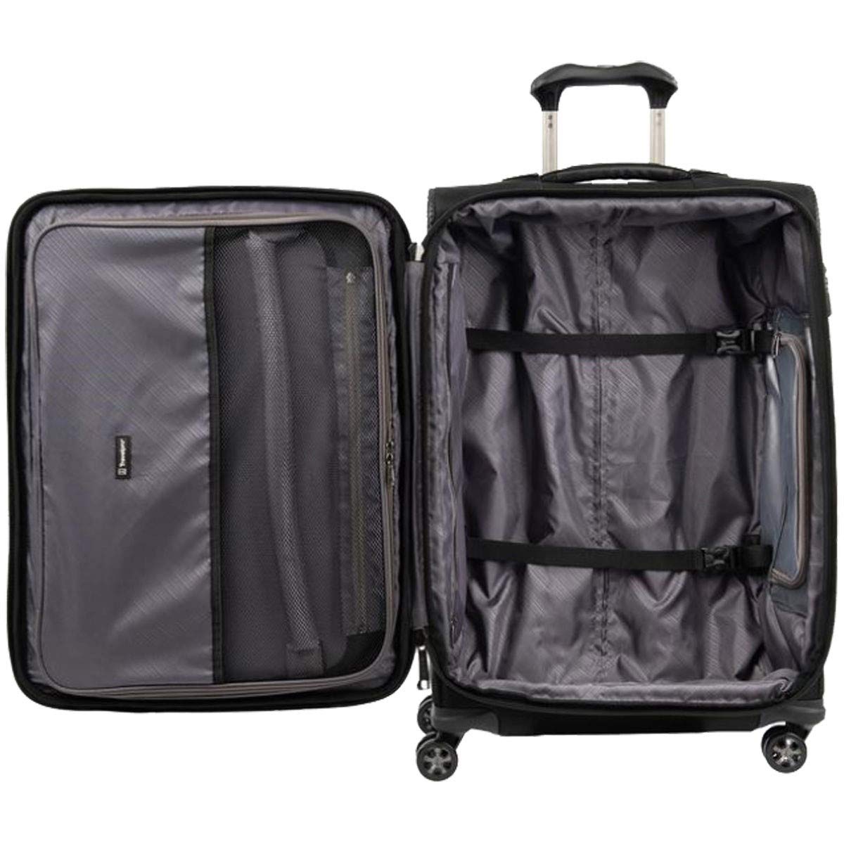 Travelpro Crew Versapack Softside Expandable 8 Spinner Wheel Carry on Luggage, USB Port, Men and Women, Titanium Grey, Carry on 21-Inch