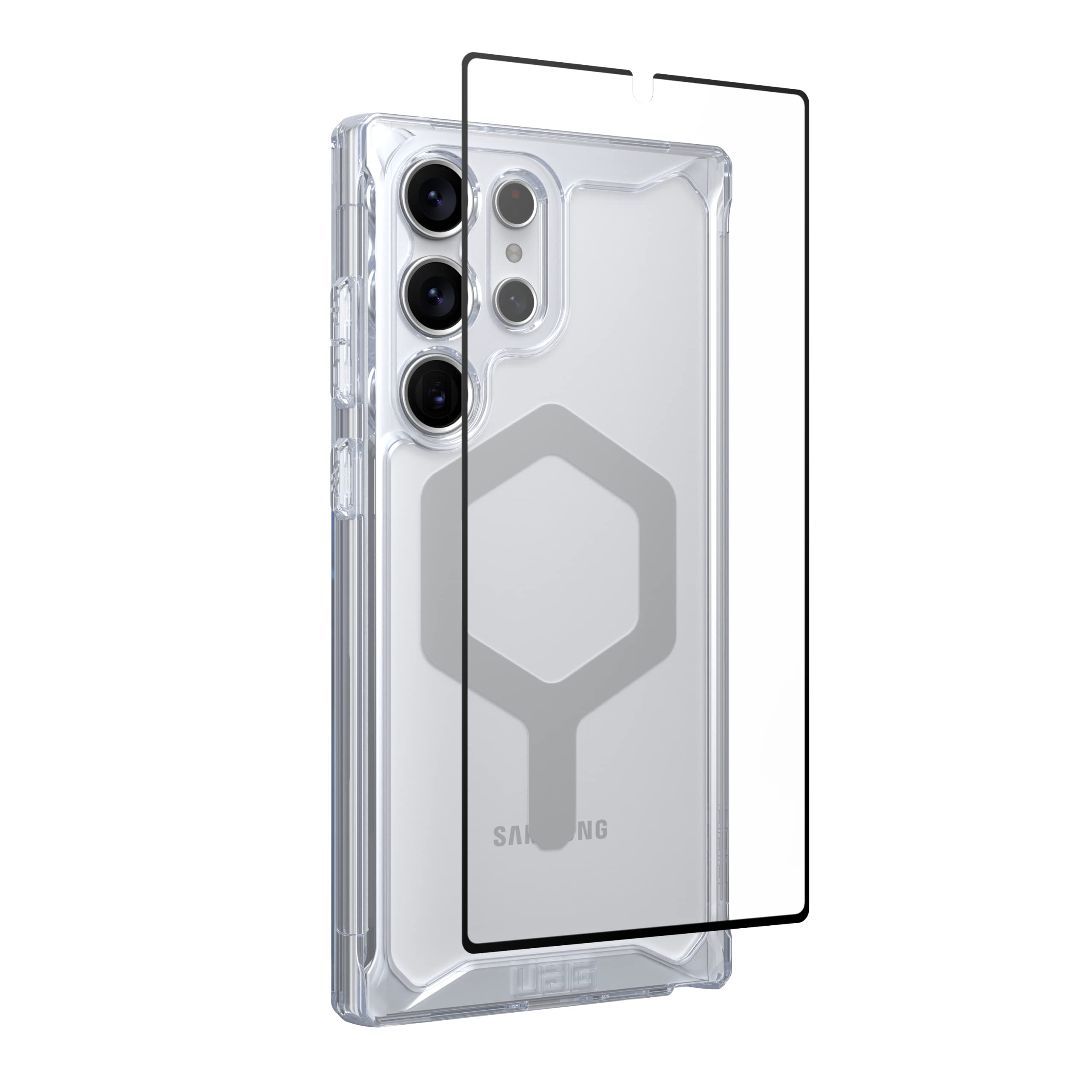 URBAN ARMOR GEAR UAG Designed for Samsung Galaxy S23 Ultra Case Magnetic Charging Protective Cover Plyo Pro Ice + Premium Flex Shield Plus 6.8" Screen Protector 2in1 Bundle Pack