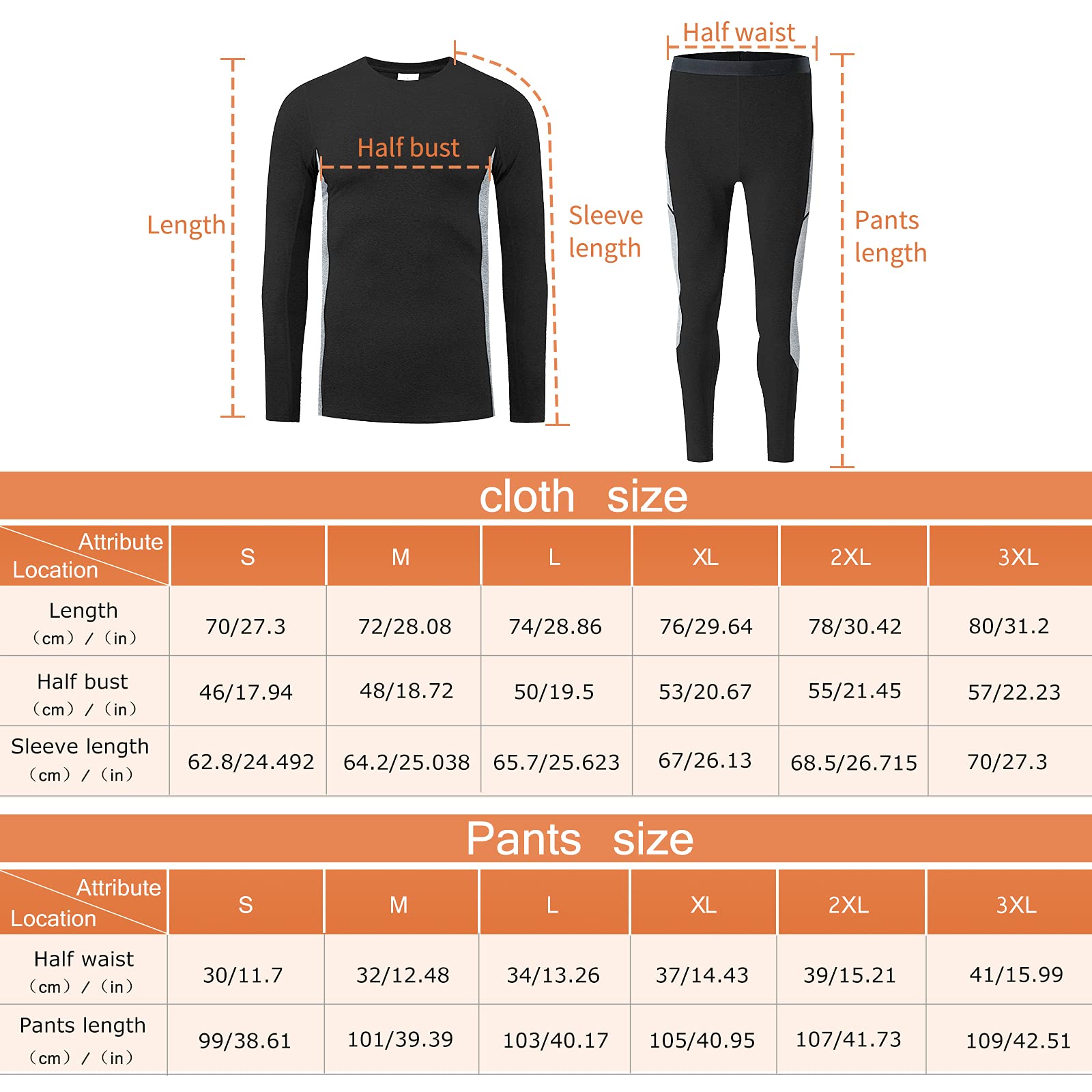 visionreast Men's Ultra Soft Thermal Underwear Set Warm Base Layers Long Johns Set Skiing Winter