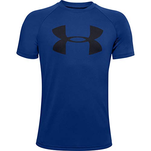 Under Armour Boys' Tech Big Logo Short Sleeve Gym T-Shirt, Royal (400)/Black, Youth Medium