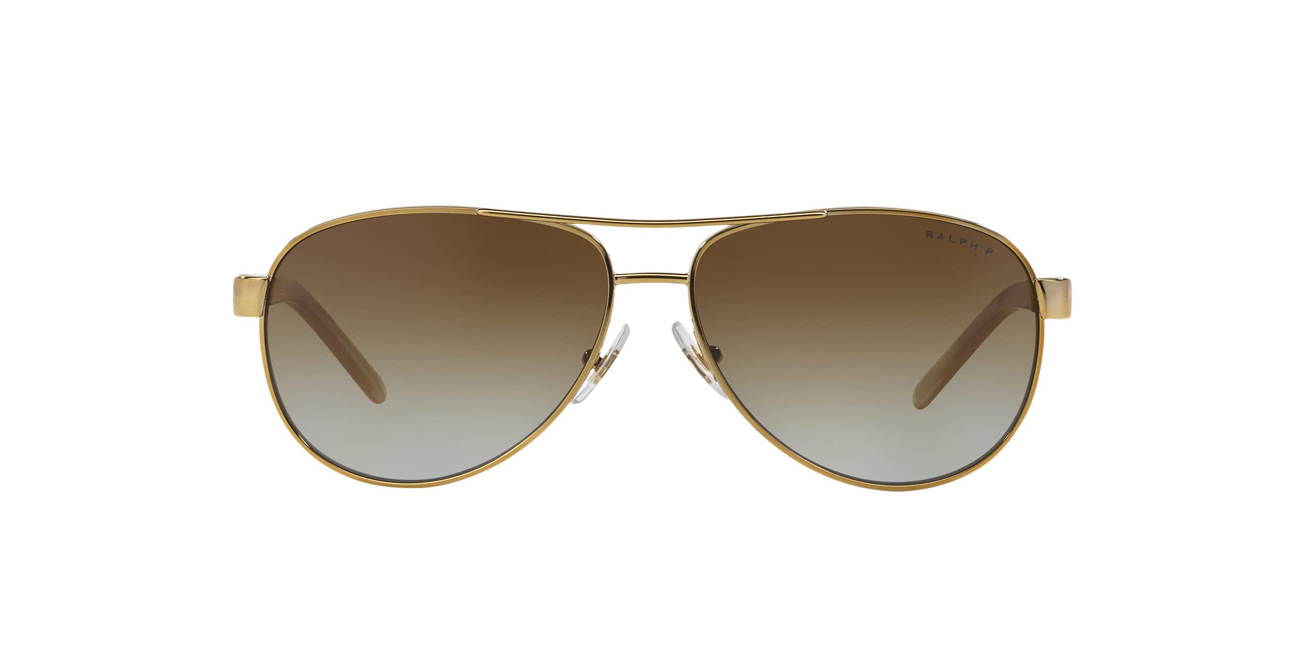 Ralph Woman Sunglasses Shiny Gold Frame, Polar Gradient Brown Lenses, 59MM