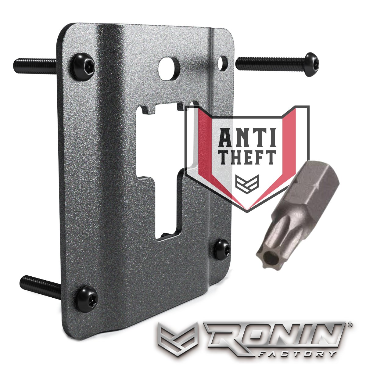 RONIN FACTORY Set of 4 Boxlink Cleats & 4 Tie Down Bracket Plates for Ford F150 F250 Raptor Combo Pack - All Hardware Included - 4 Ratchet Strap Anchor Points