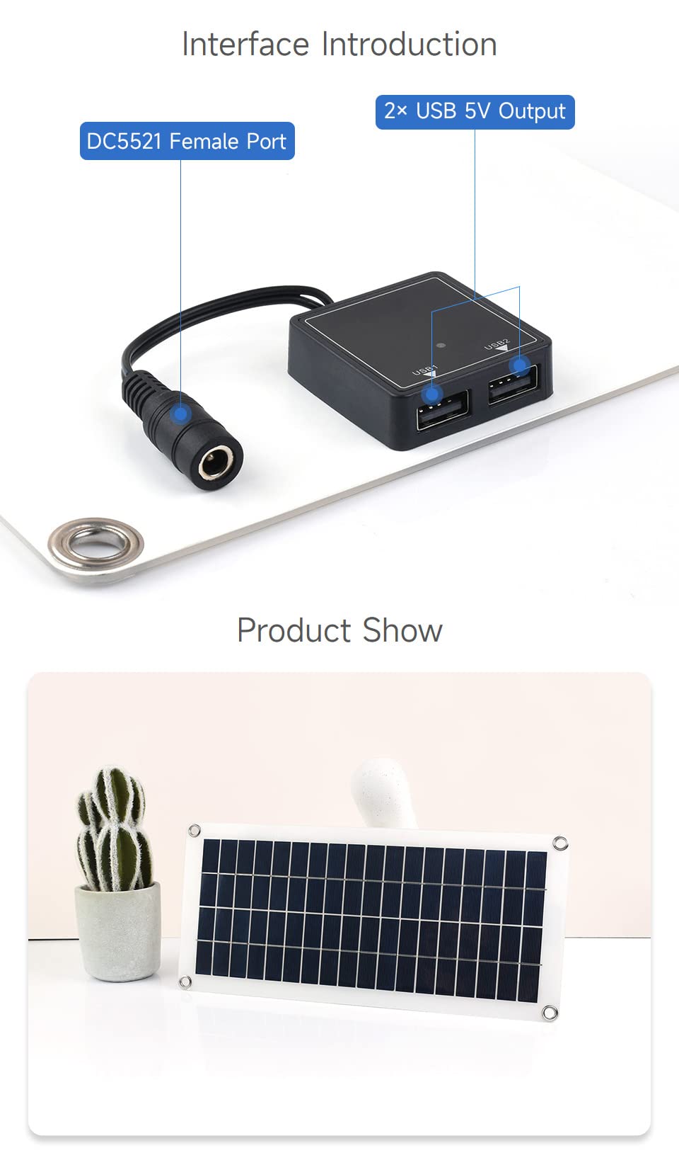 Waveshare Semi-Flexible Polycrystalline Silicon Solar Panel (18V 10W), Supports 5V Regulated Output