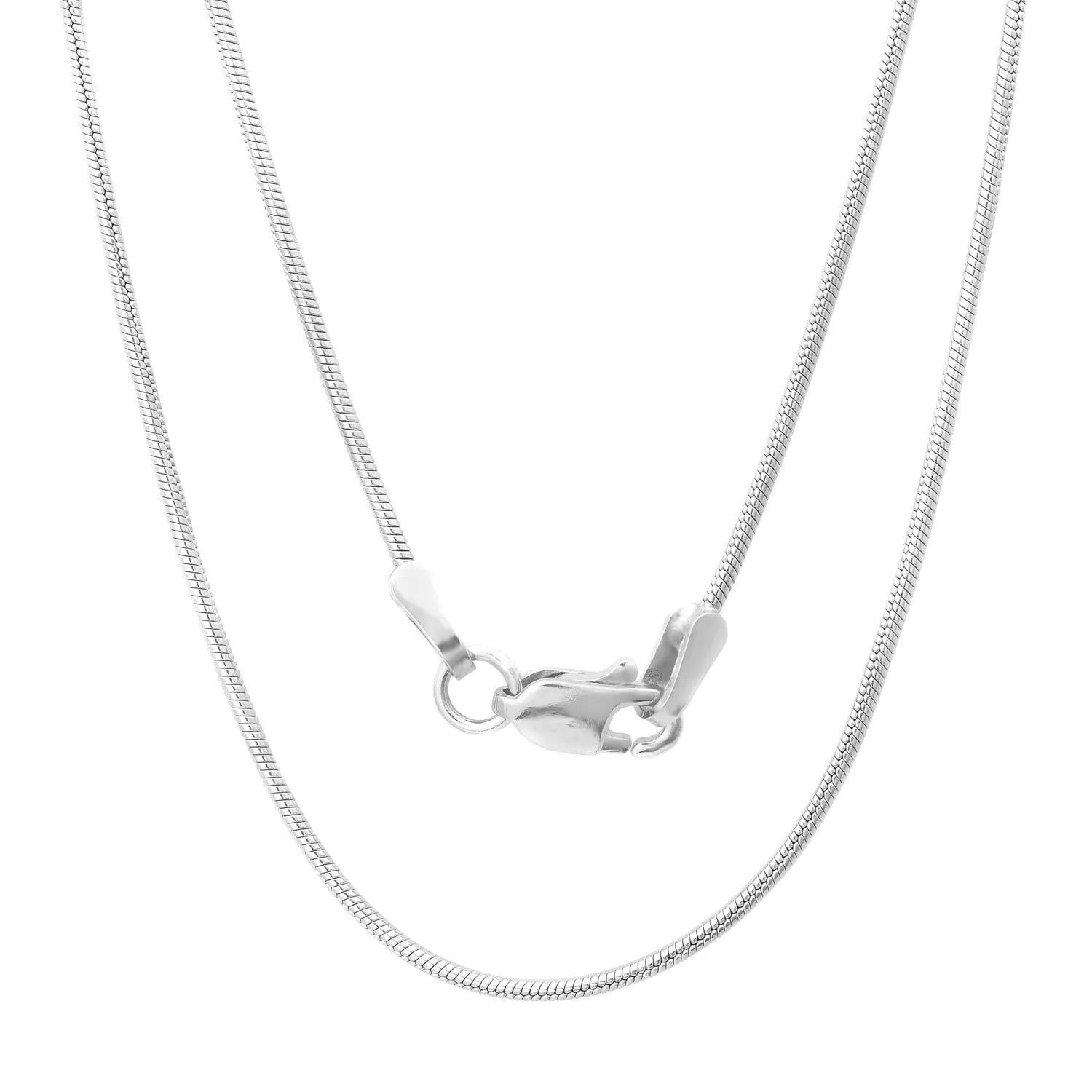 Zhx 3PCS/5PCS 925 Sterling Silver Snake Chains Necklaces 16" 18" 20" 22" 24" 26" 28" 30" ( multi-color ,5pcs 18 inch) (5pcs 22 inch, multi-color)