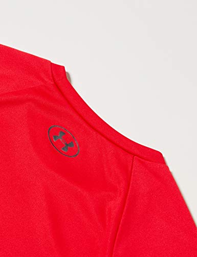 Under Armour Boys' Tech Big Logo Short Sleeve Gym T-Shirt, Red (600)/Black, Youth Large