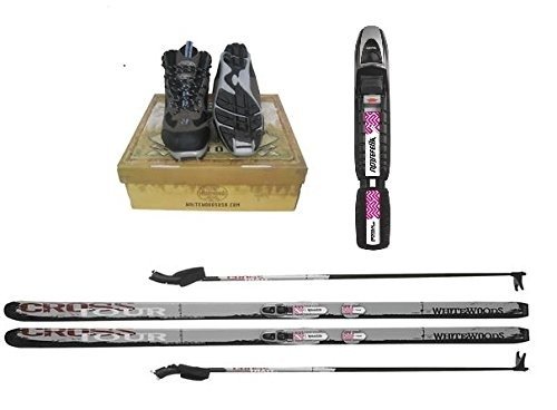 Whitewoods Adult NNN Cross Country Ski Package, 197cm - Skis, Bindings, Boots, Poles (40, 151-180 lbs.)