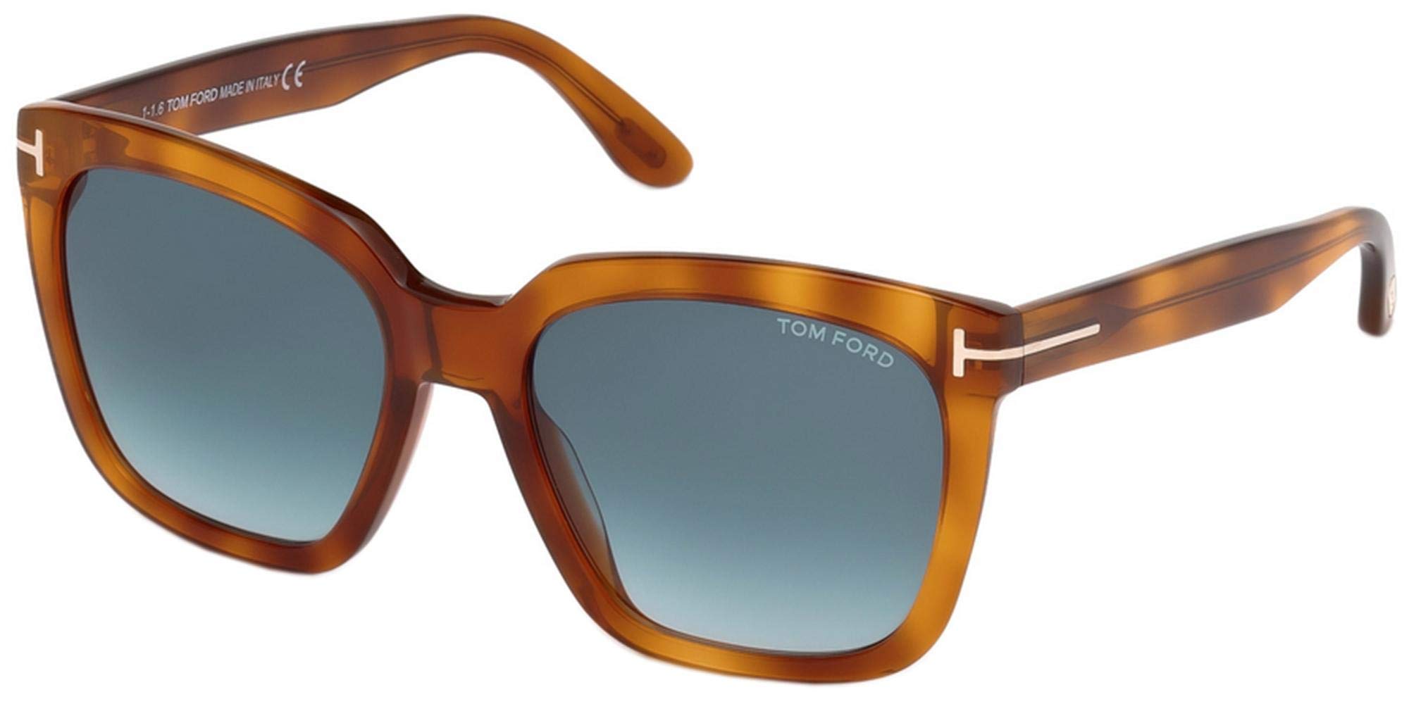 Tom Ford FT0502 53W Blonde Havana Amarra Square Sunglasses Lens Category 2 Size