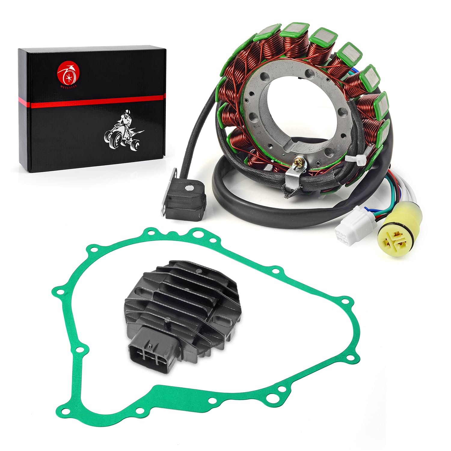 Stator & Regulator Rectifier W/Gasket For Yamaha Wolverine Rhino 450 Kodiak 400 450 Grizzly 400 450