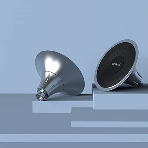 VivaSpring Filtered Shower Head CFSHD25-CG | Chrome Finish with Slate face and Wide Rain Spray | 6 Month Filter FF-15 | 2 Filter Pack