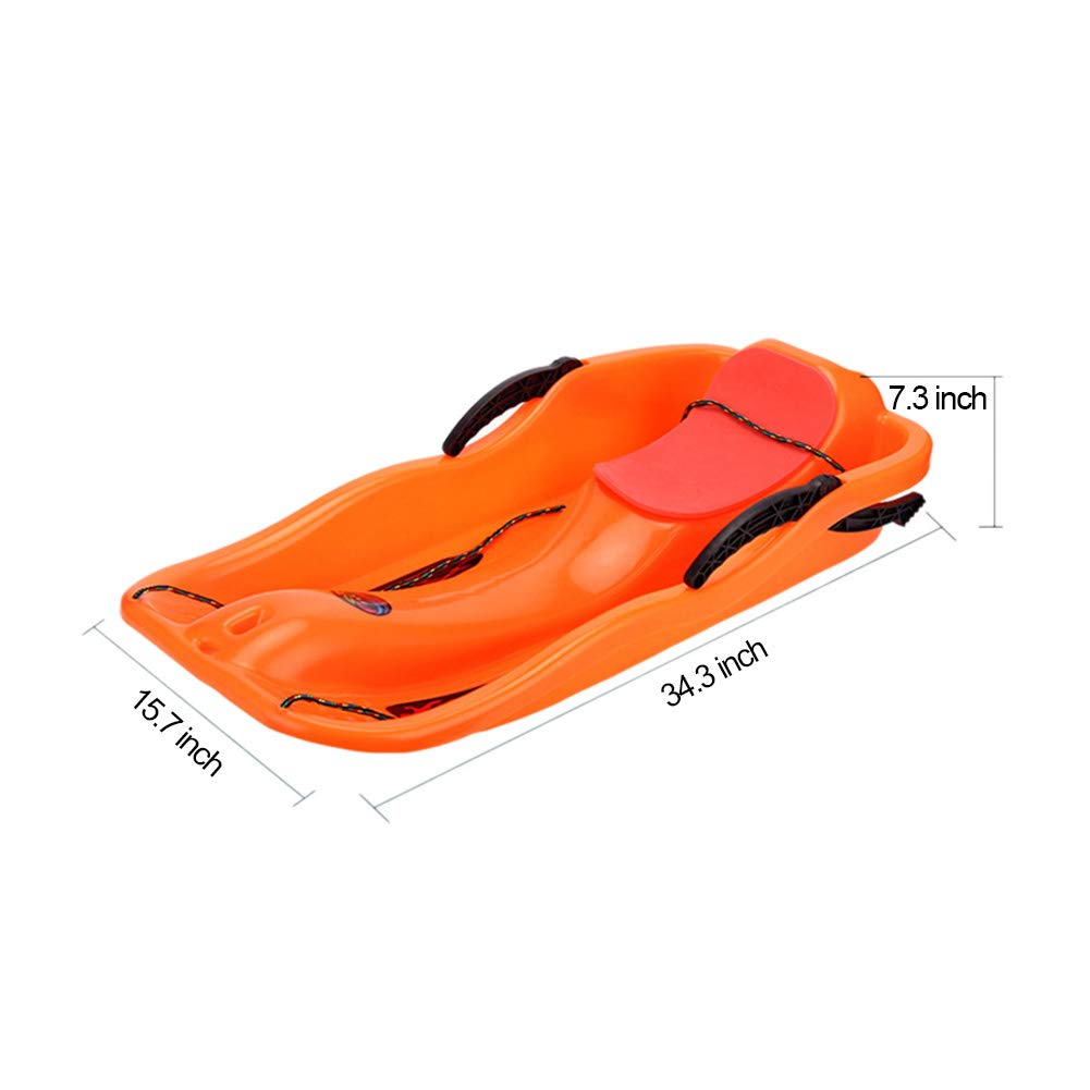 Yimeezuyu Snow Sled Kids Toboggan Downhill Pull Sled Sand Grass Skiing Snowboard Boat Sleigh for Unisex Kids Adults