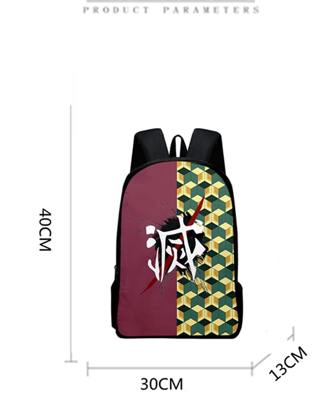 Volrath Anime Kamado Tanjirou Kamado Nezuko Lightweight Casual Anime Backpacks Travel Backpack Cosplay(bag-5)
