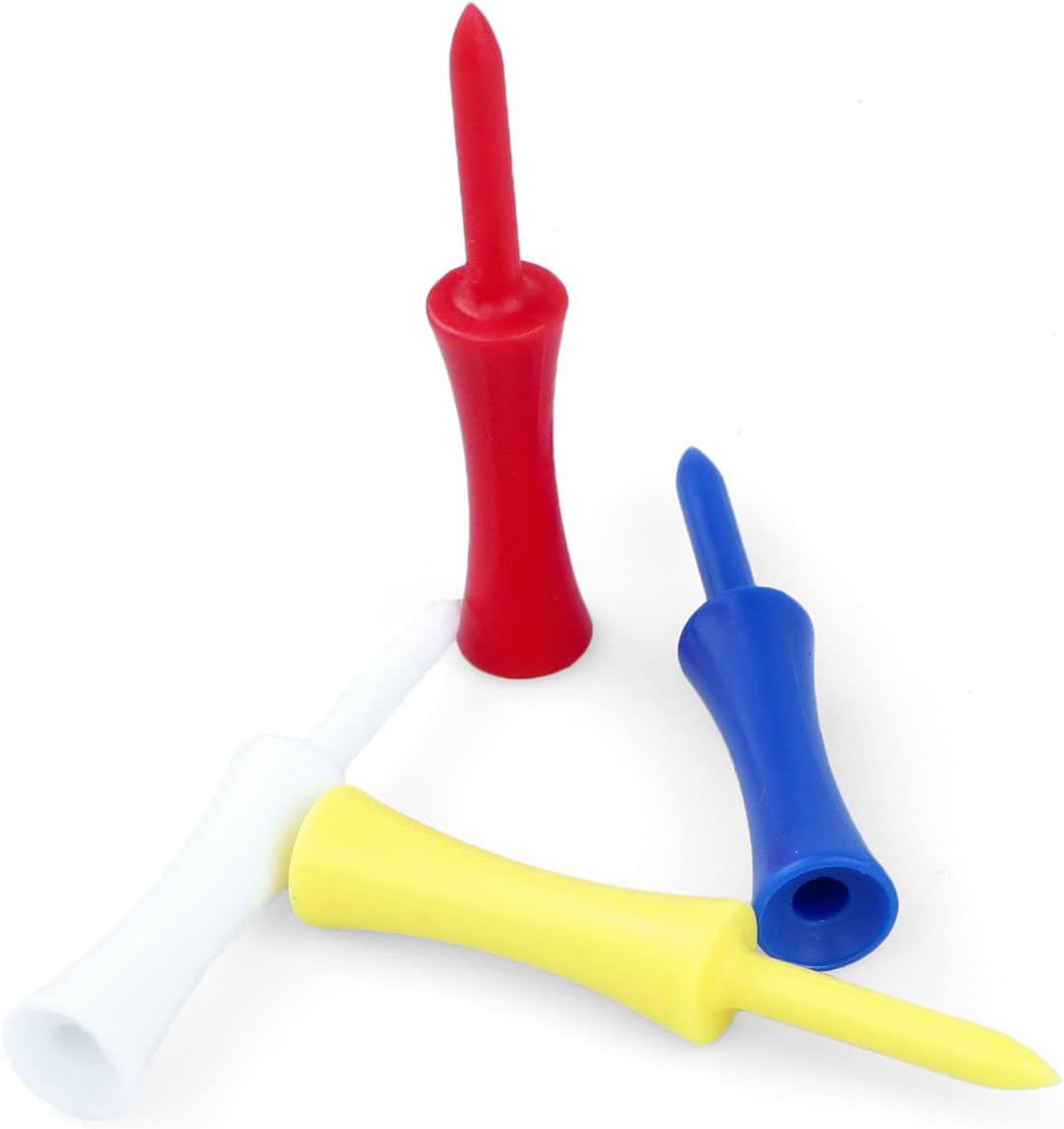 Zivisk Golf Tees Plastic 100 Count 2-3/4 inch Tall Step Down Tees Golf - Mixed Color