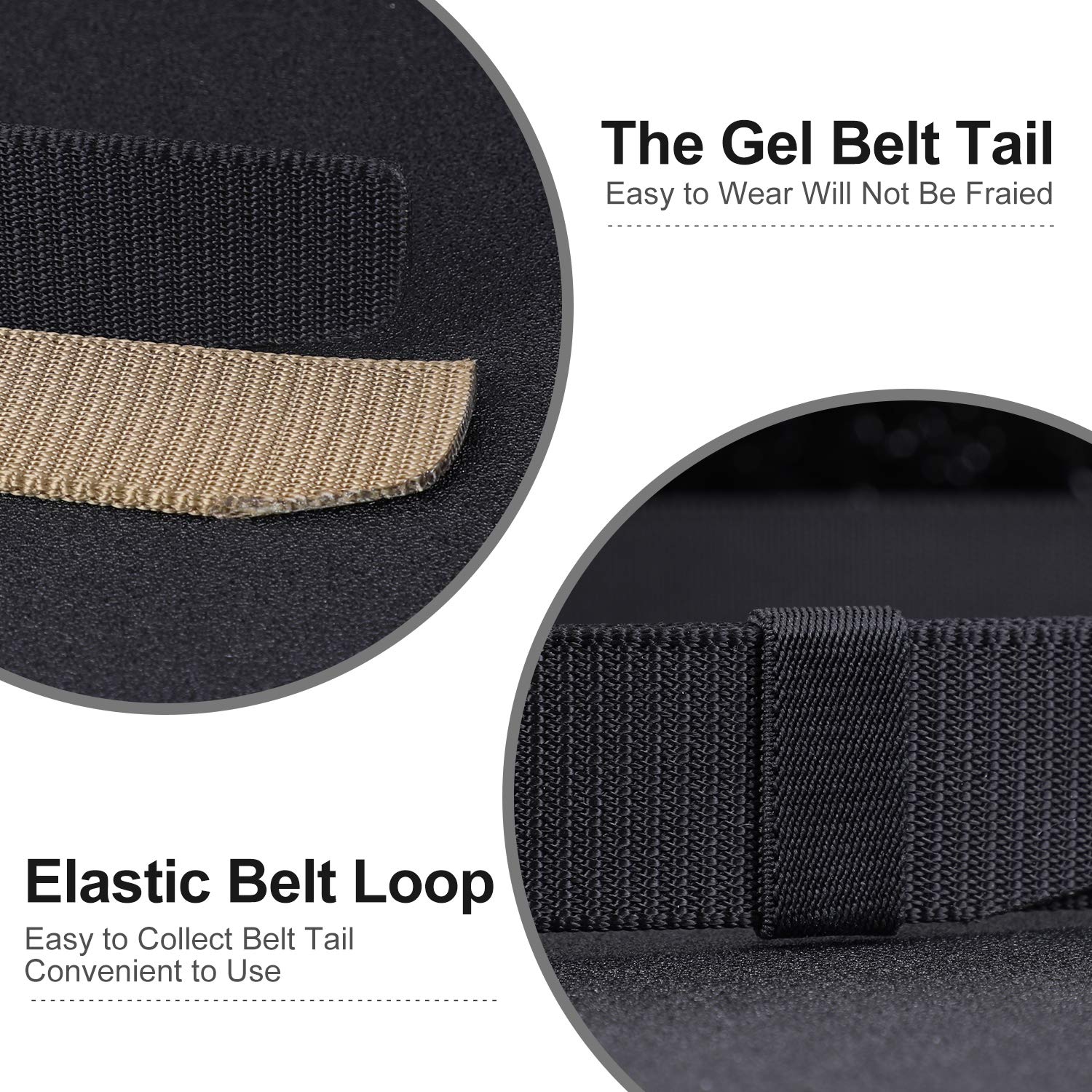 WHIPPY 2 Pack Nylon Belt Outdoor Military Web Belt with Plastic Buckle Men Tactical Webbing Belt in 1.5 Inches Width