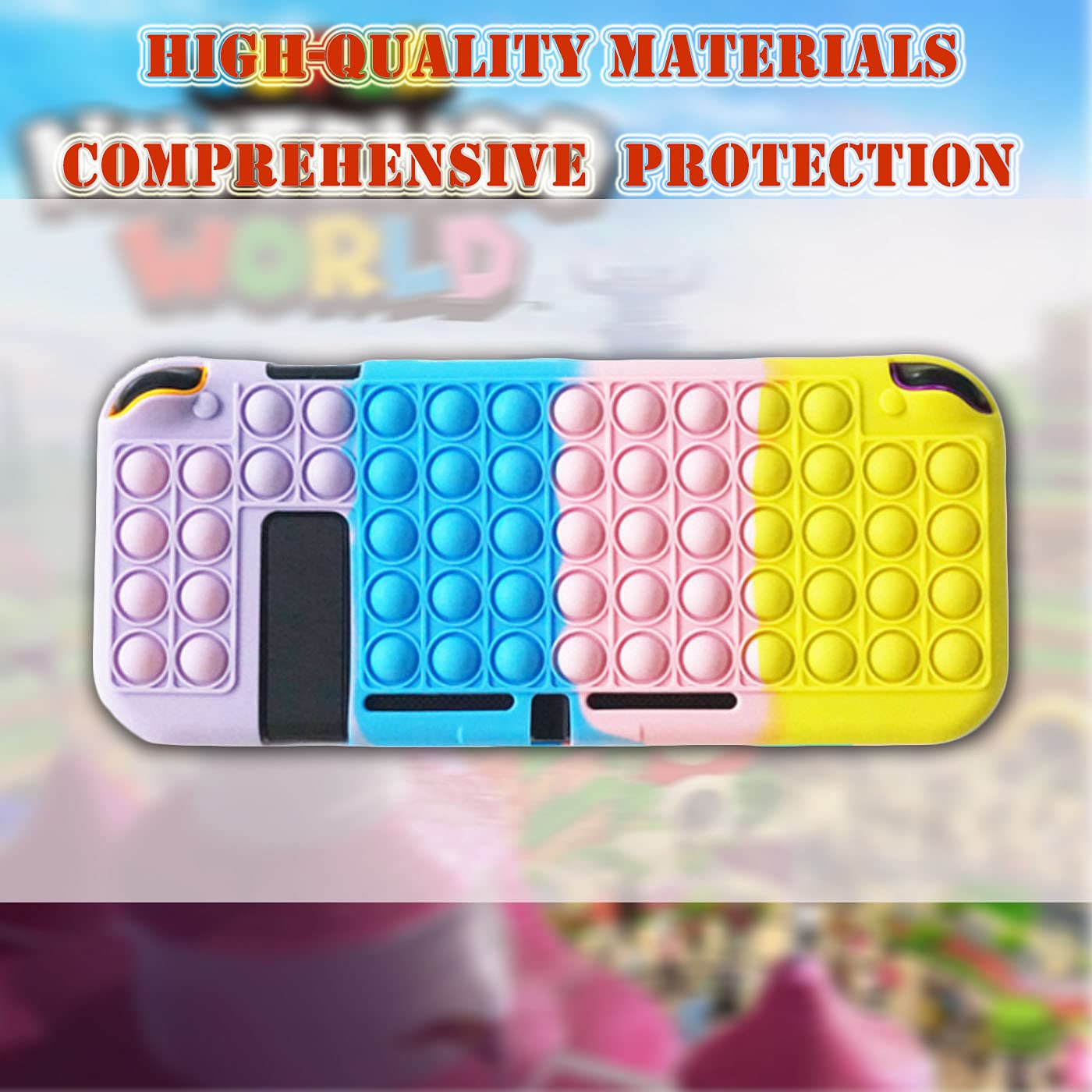 YB-OSANA Pop Bubbles Protective Case Compatible with Nintendo Switch Silicone Protective Case for Switch Cute Pop Protective Cover for Girls Boys