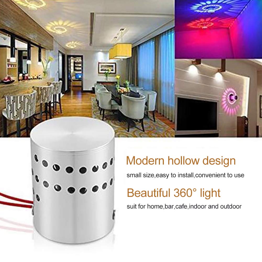 YESBAY LED String Lights,3W RGB Spiral Pattern Aluminum Wall Light for Christmas Wedding Party Home Garden Bedroom Outdoor Purple