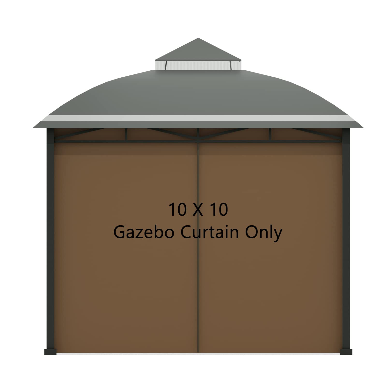 Tumjay Gazebo Privacy Curtain Universal Replacement 10âx10â Gazebo Curtains Waterproof Outdoor Privacy Gazebo Side Wall Patio Canopy Privacy Shade Outside Sidewalls 1 Panel with ZipperďźBrownďź