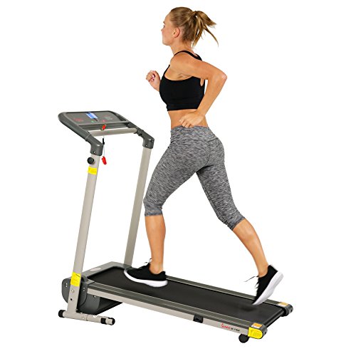 Sunny Health & Fitness Compact Treadmill - Space Saving Foldable Design, Digital Display, Shock Absorption for Joint-Friendly Workouts