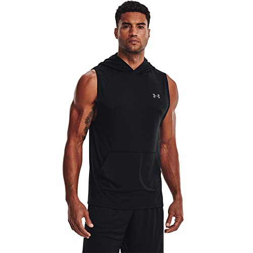 Under Armour Men's Tech Sleeveless Hoodie, Black (001)/Onyx White, X-Large