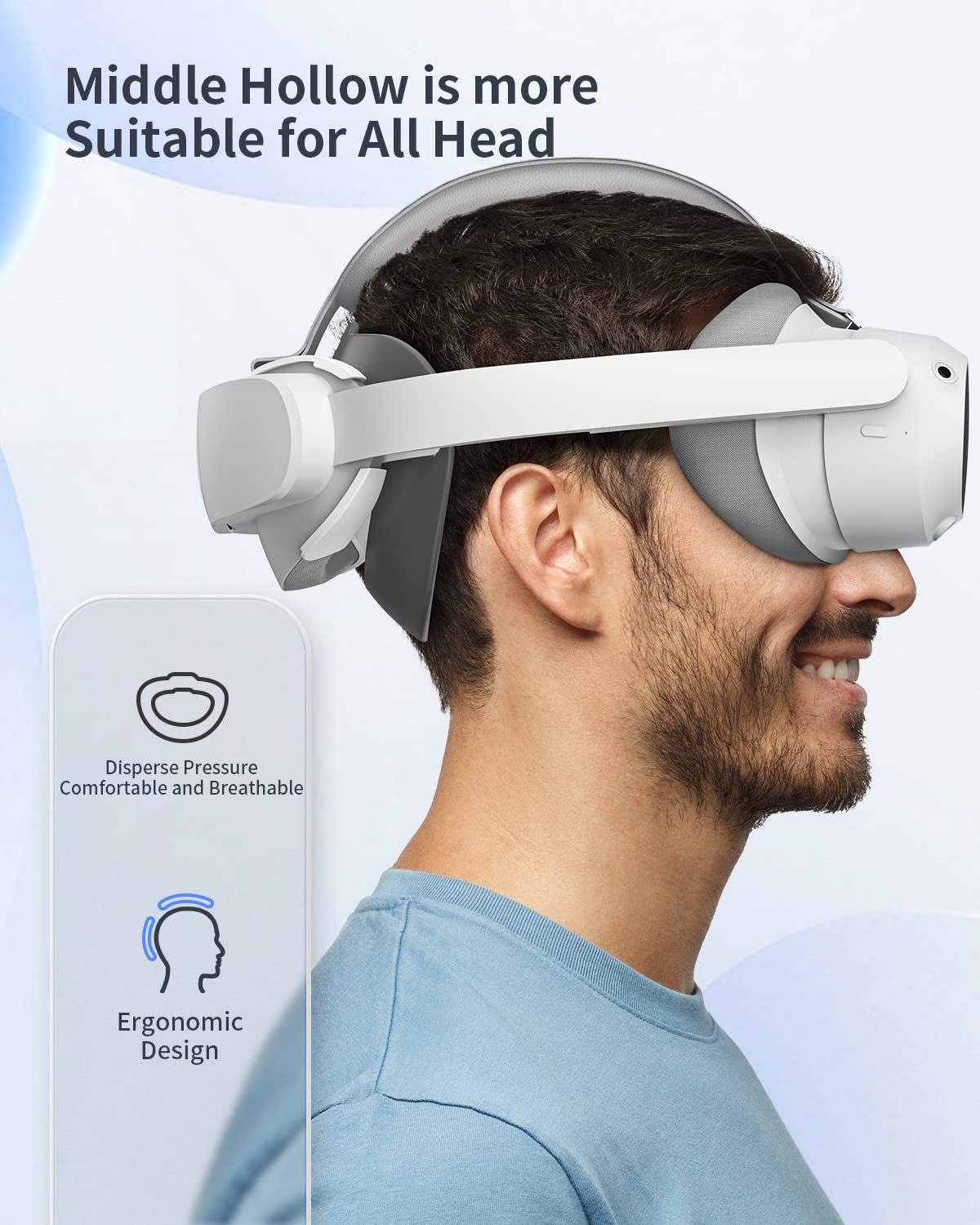 ZYBER Head Strap Accessories for Pico 4, PU Leather Foam Strap with Soft TPU Cushion for Reduce Face Pressure