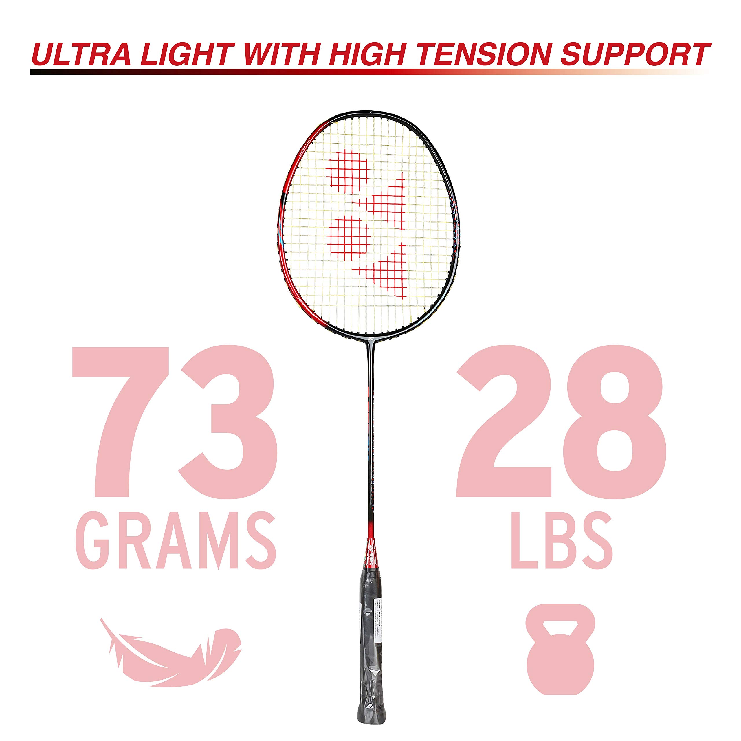 YONEXYONEX Astrox Smash Badminton Racket, Black/red