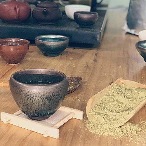 Yan Hou Tang Tang Dynasty Style Tenmoku JianZhan Chinese Teacup Soup Bowl Coffee Mug - 120ml 5.5oz Ping Rabbit Fur Coat Spot EGG Style Clay Ceramic Parijat Handicraft Designer Ceremony