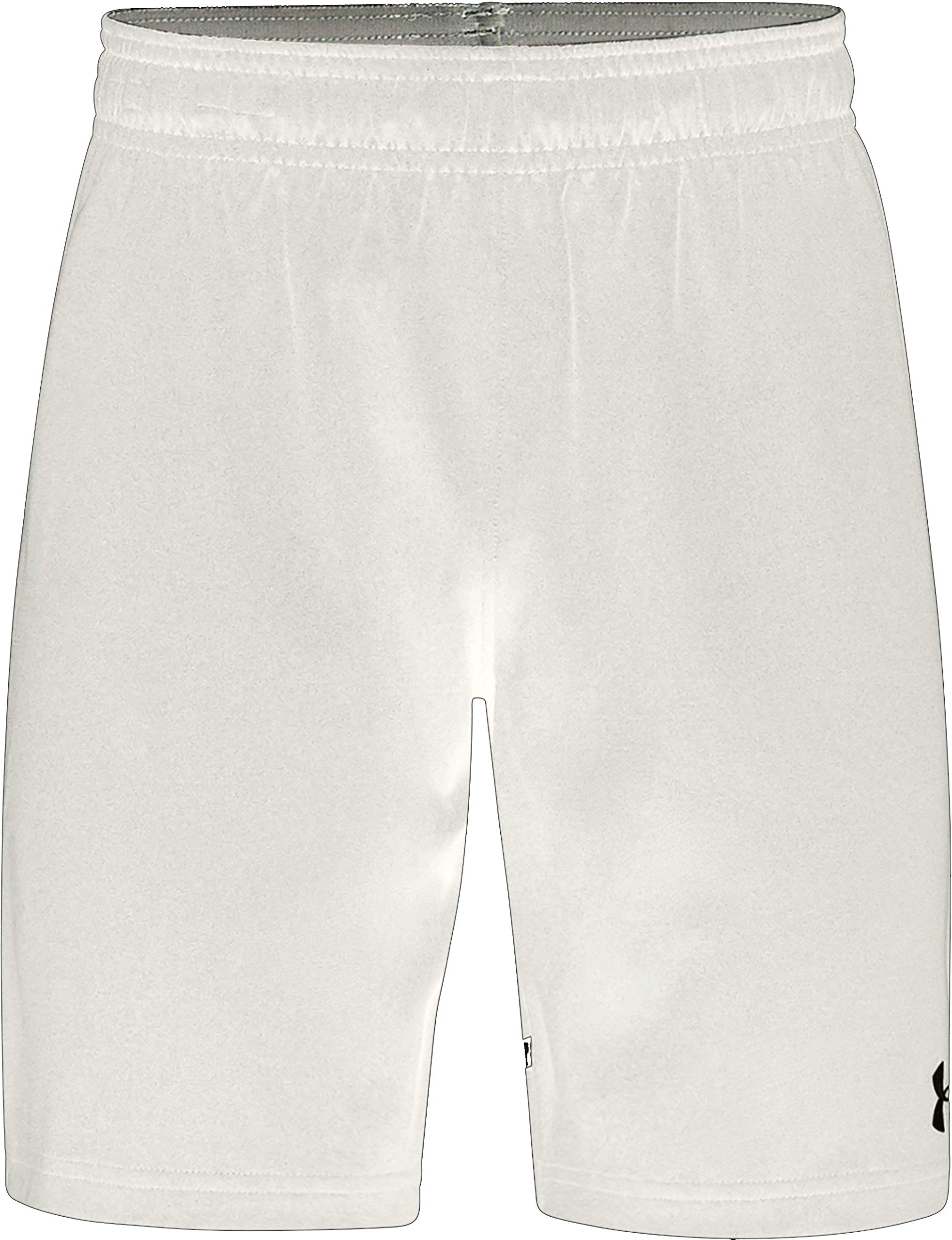 Under Armour Boys' Squad Shorts , White (100)/Black , Youth Medium
