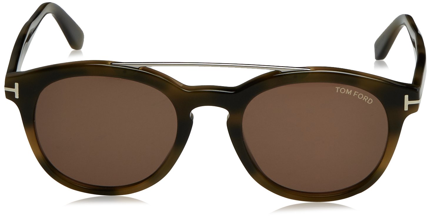 Tom Ford FT0515 55E Shiny Green Havana Newman Round Sunglasses Lens Category 3