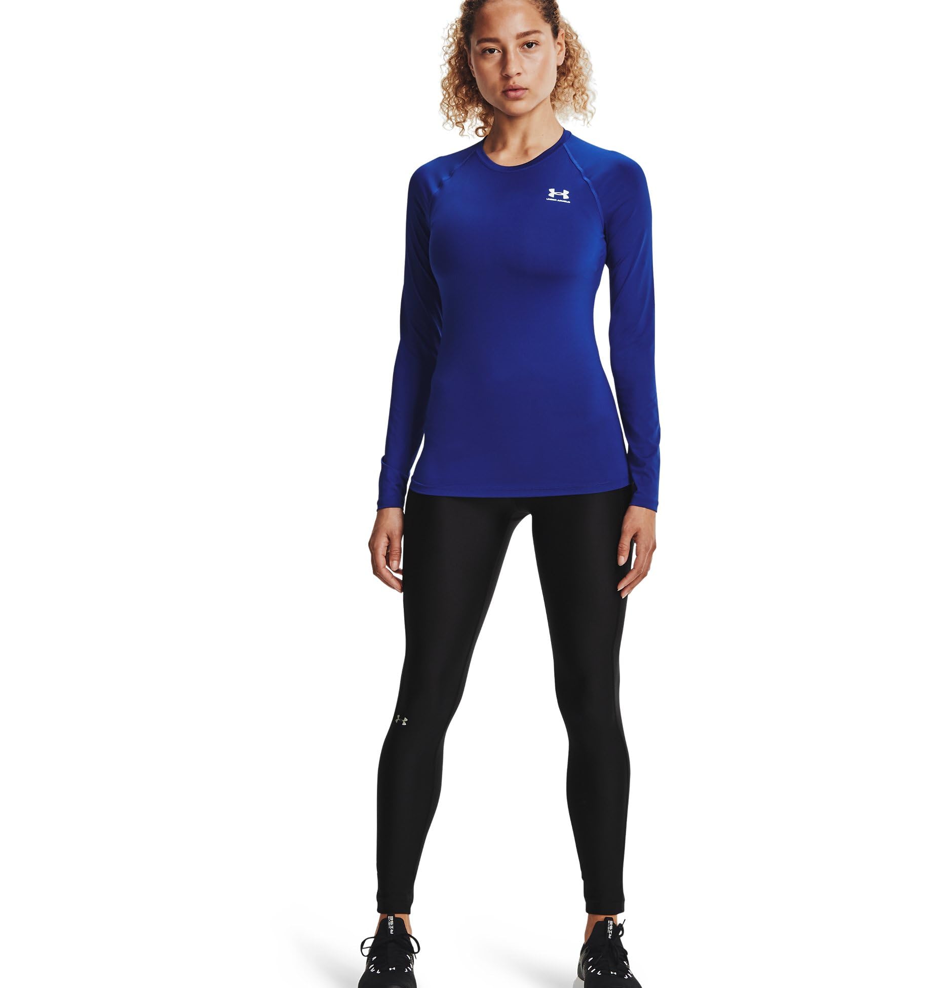 Under Armour Women's HeatGear Compression Long-Sleeve T-Shirt, Royal (400)/White, Medium