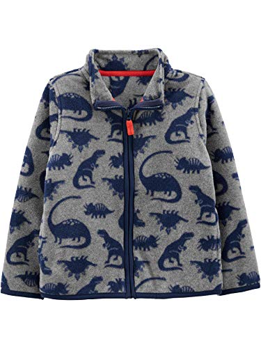 Simple Joys by Carter's Baby Toddler Boys' Full-Zip Fleece Jacket, Grey Navy Dinosaur, 3T