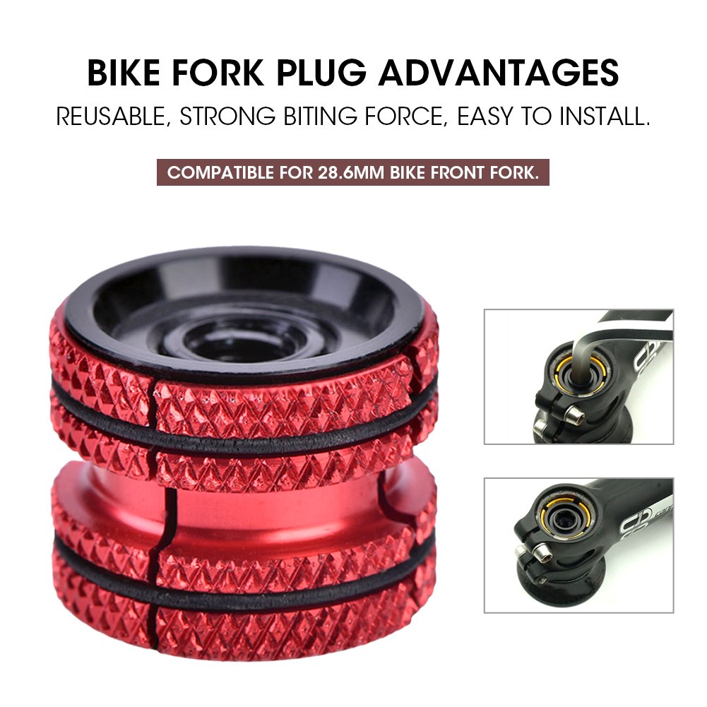 VGEBY1 Bike Headset Plug, Top Cap Compressor Adjuster Headsets Locking Device for Road Mountain Bikes(Red)