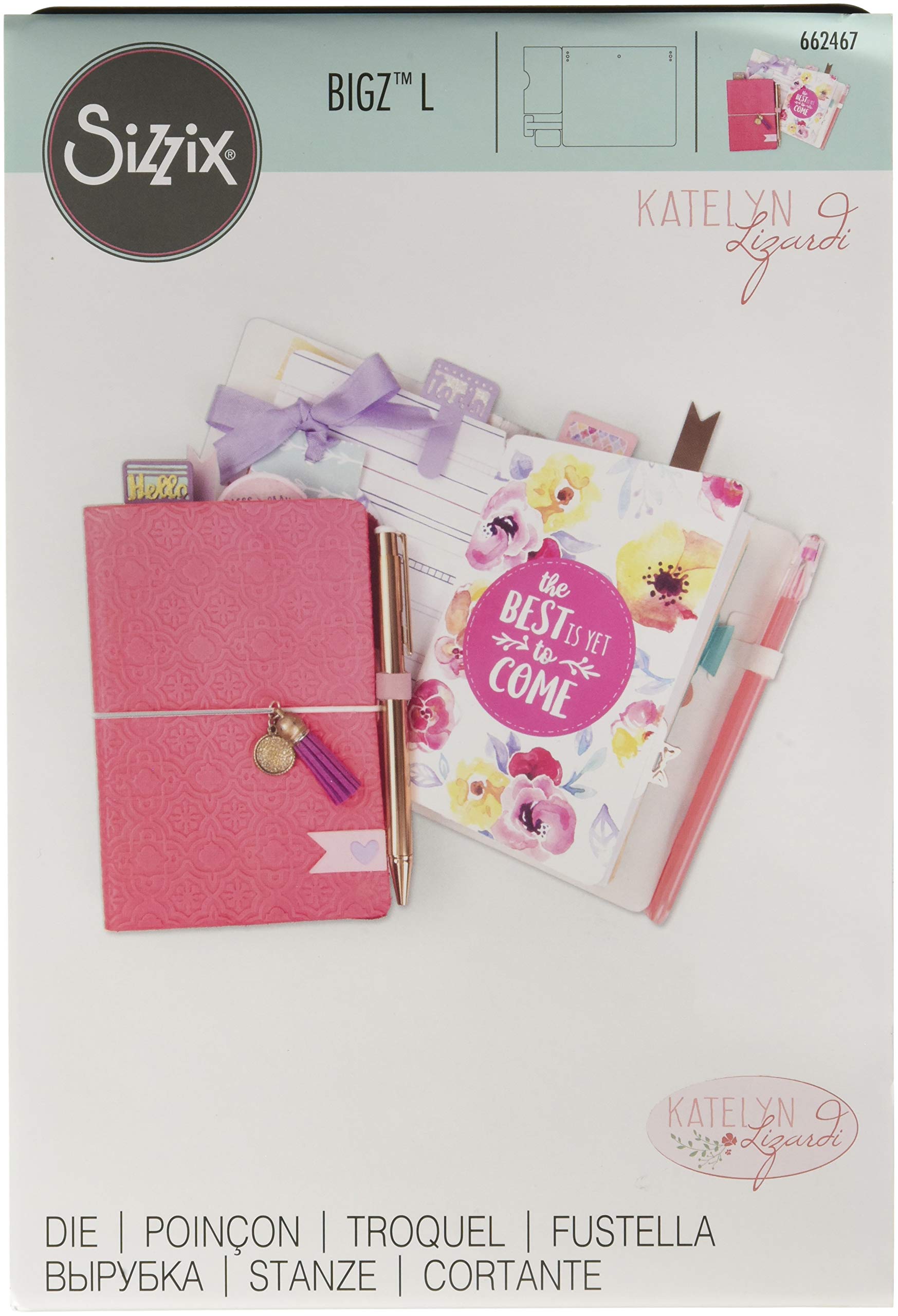 Sizzix 662467 Bigz L Die By Katelyn Lizardi Pocket Traveler'S Notebook, Multicolor