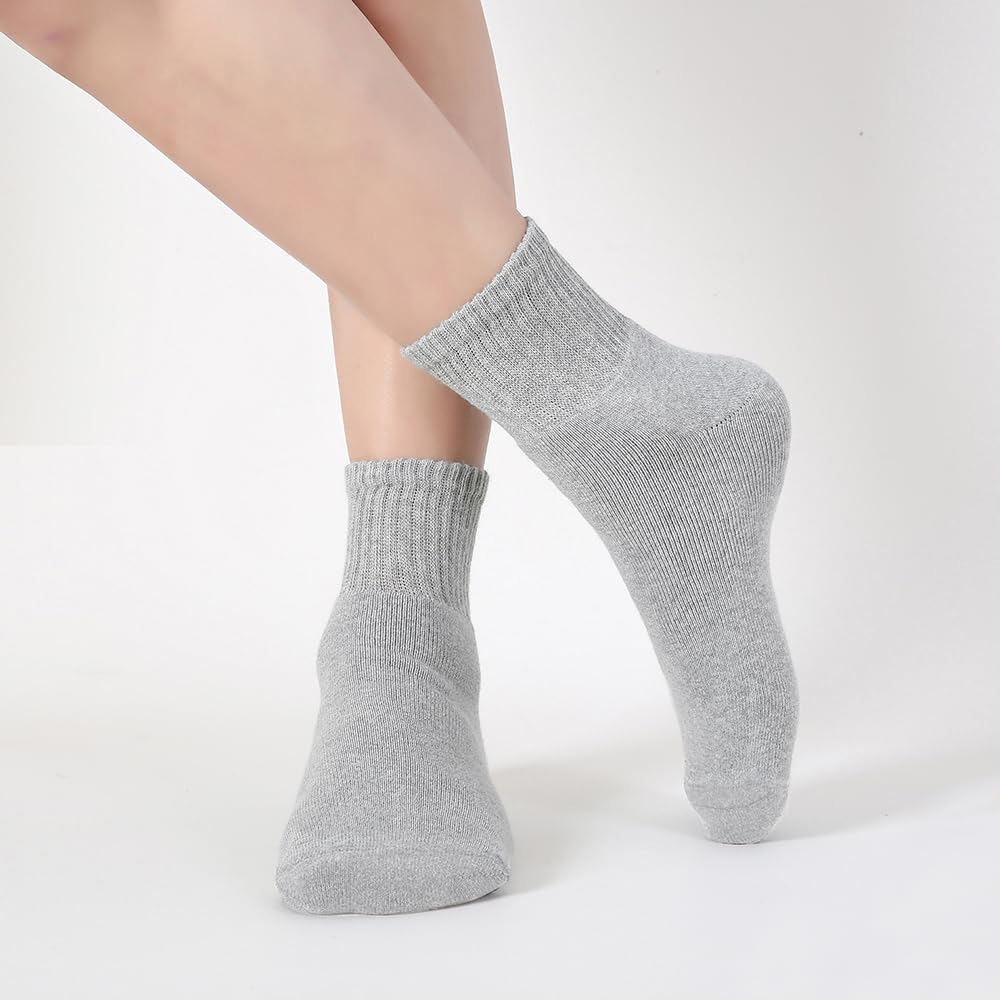 Womens Ankle Socks Full Cushioned Cotton Socks 6 Pairs Anti-blister Quarter Athletic Socks 7-10/10-13