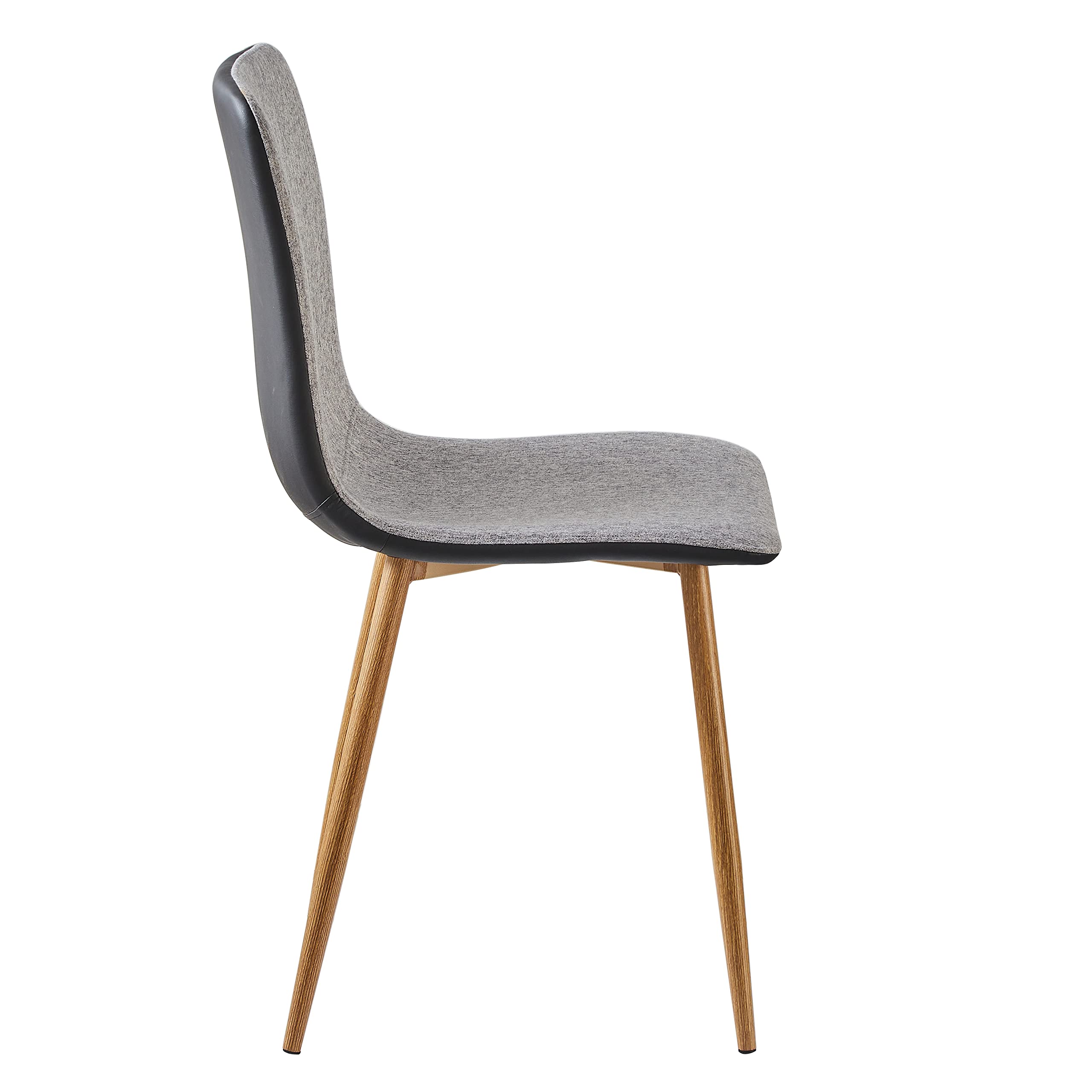 wOod-it Dining Chairs Set of 4, Pre Assembled Fabric Chair Set Upholstered with Oak Legs PU Back Mid Century Modern for Dining Room, Kitchen, 15.4" W x 16.5" D x 33.7" H