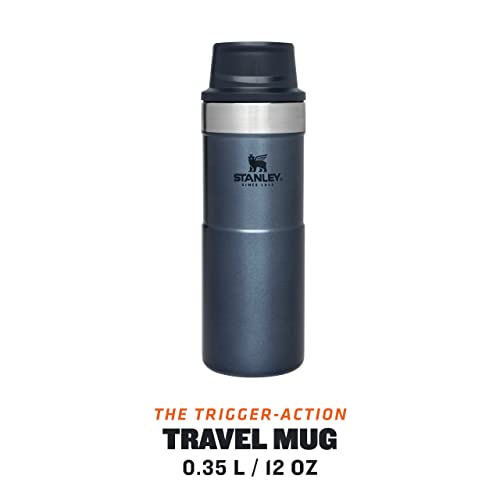 STANLEY Trigger Action Travel Mug 0.35L - Keeps Hot For 5 Hours - BPA-Free - Thermal Mug For Hot Drinks - Leakproof Reusable Coffee Cup - Dishwasher Safe - Nightfall