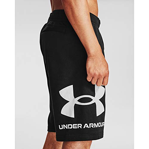 Under Armour Mens Rival Fleece Big Logo Shorts , Black (001)/Onyx White , Small