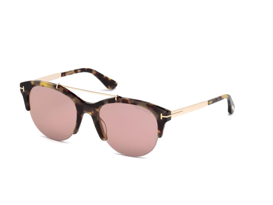 Tom Ford Oval Sunglasses TF517 Adrenne 56Z Tortoise/Gold 55mm FT0517