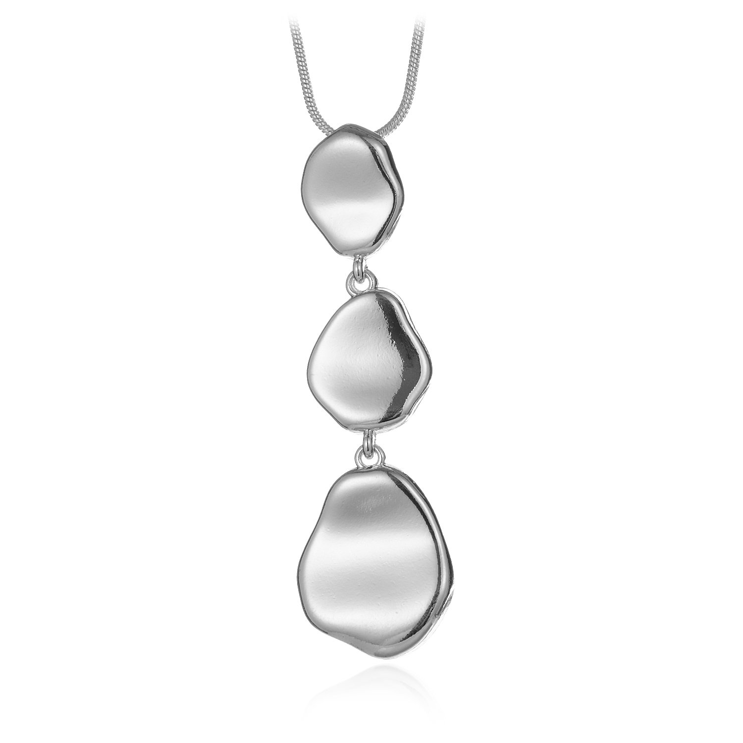 welbijoux Long Pendant Necklaces For Women Multi-Layer Pendant Y Necklace Set Statement Pendant Chic Jewelry (silver+gold)