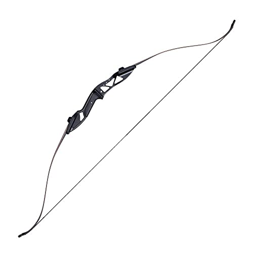 Toparchery Archery 56" Takedown Hunting 50lbs Recurve Bow Metal Riser Right Hand Black Longbow