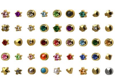 Studex 24K Plated Surgical Steel 3mm Regular Size Ear Piercing Earrings Studs in Prong Style Setting, 12 Pair Mixed Colors Yellow Metal