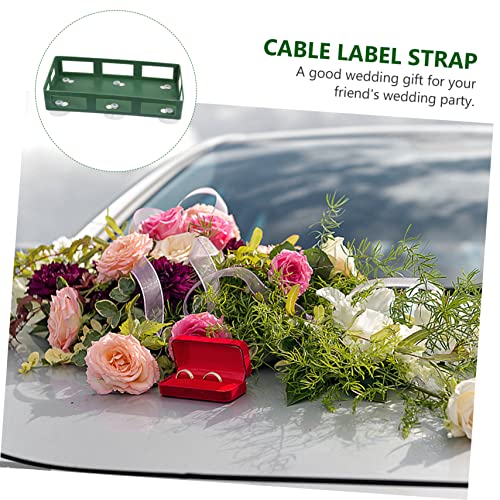 VOSAREA 6pcs Wedding Car Decoration Suction Cup Large Flower Cage Holder Floral Grande Cage Dining Room Table Decor Floral Mud Tray for Wedding Car Plastic Dining Table Big Cage Bride