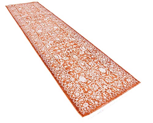 Unique Loom Traditional Classic Intricate Design with Distressed Vintage Detail, Area Rug, 2' 7 x 10' 0 Runner, Terracotta/Ivory