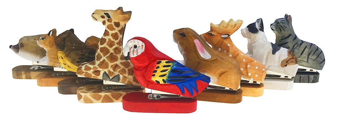 Vivid Handmade Wood Carving Cartoon Mini Animal Stapler for School Office Stationery Children Christmas Gift (Eagle)