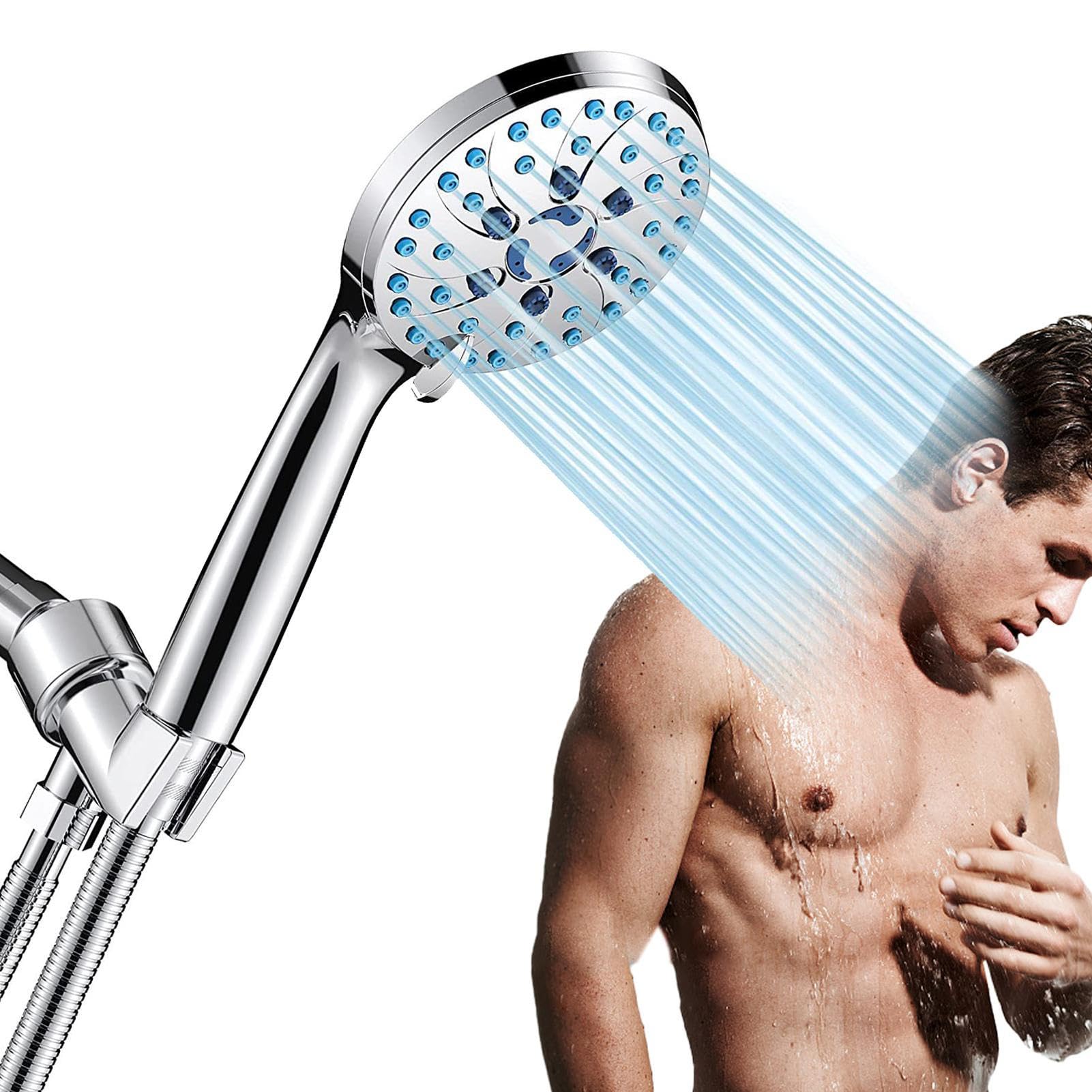 Shower Head, ABS Multifunctional Bathroom Showerheads, High Pressure Hand Held Showerhead, Stainless Steel Hose Showerhead Kit, Adjustable Replacement For Bathroom Shower