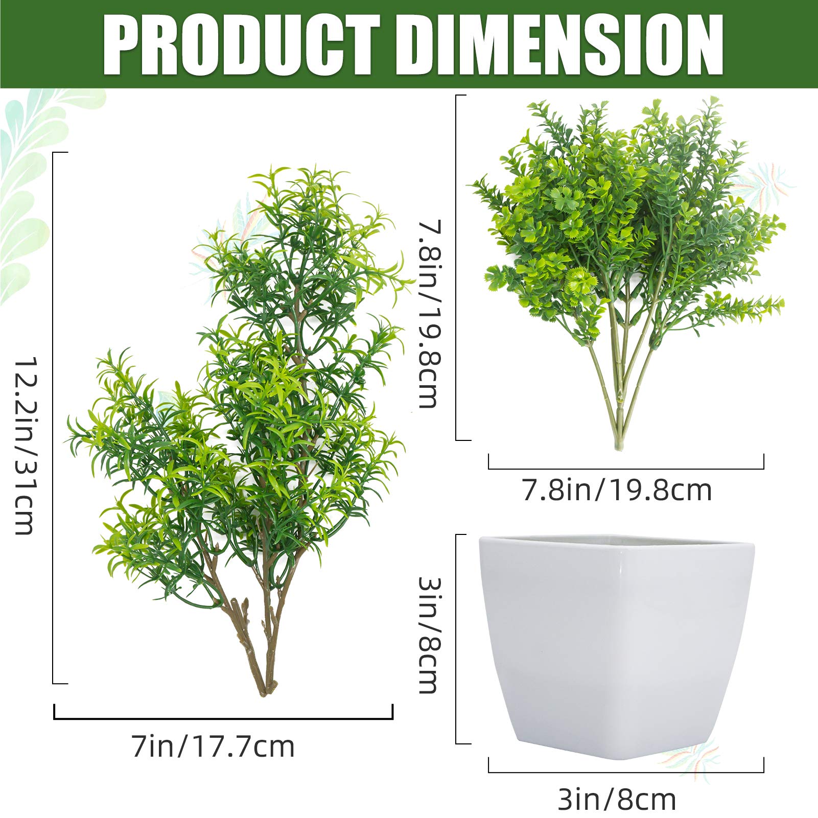 YOLETO 2Pack Fake Plants for Home Decor Fall Small Mini Potted Artificial Plant for Bathroom Kitchen Office Desk Shelf Farmhouse Greenery Decoration