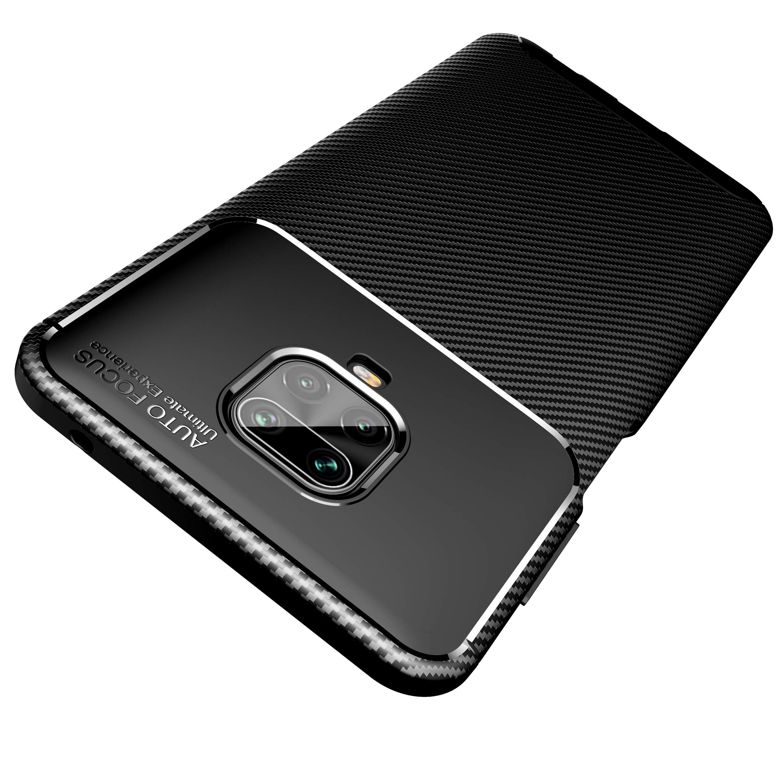 Xiaomi Redmi Note 9 Pro/Redmi Note 9s /Redmi Note 9 Pro Max Case, Silicone Leather[Slim Thin] Flexible TPU Protective Case Shock Absorption Carbon Fiber Cover for Xiaomi Redmi Note 9 Pro Case (Black)