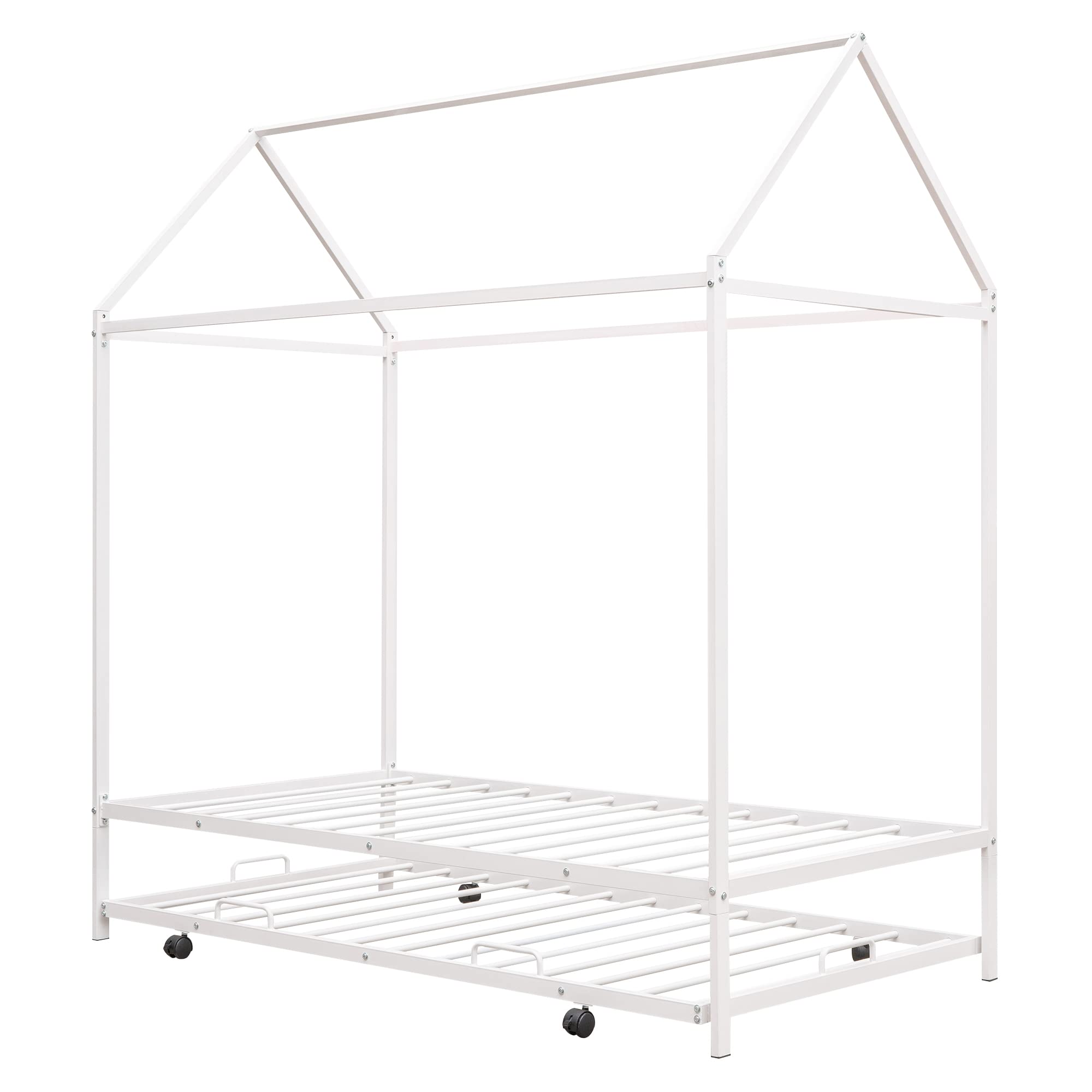 Twin Over Twin Floor Bunk Bed with Slide and Ladder,Solid Pine Wood Low Bunkbeds w/Safety Guardrails,No Box Spring Needed, Noise Free for Dorm, Bedroom, Guest Room(Grey)