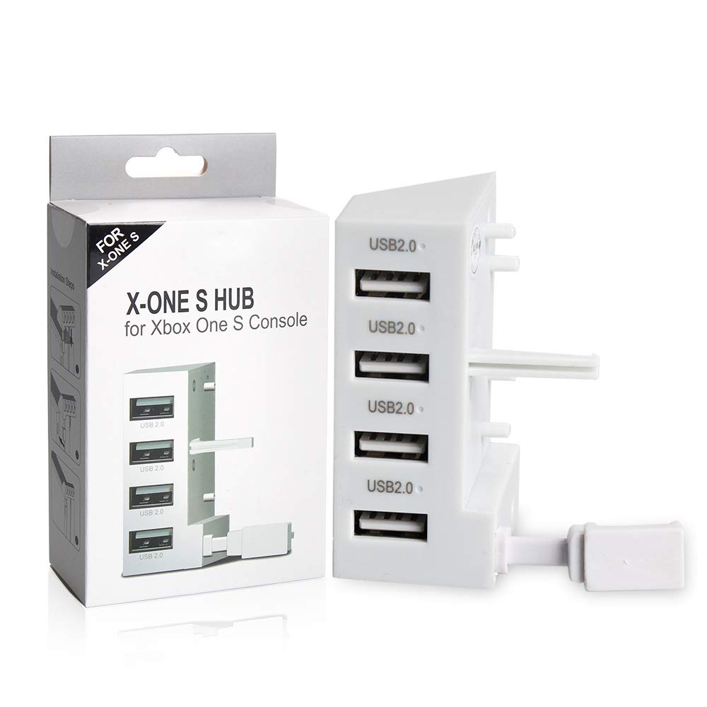 USB Hub for Xbox One S Console,VSEER 4 Port USB 2.0 Hub Game Console Extend USB Adapter for Microsoft Xbox One S Console