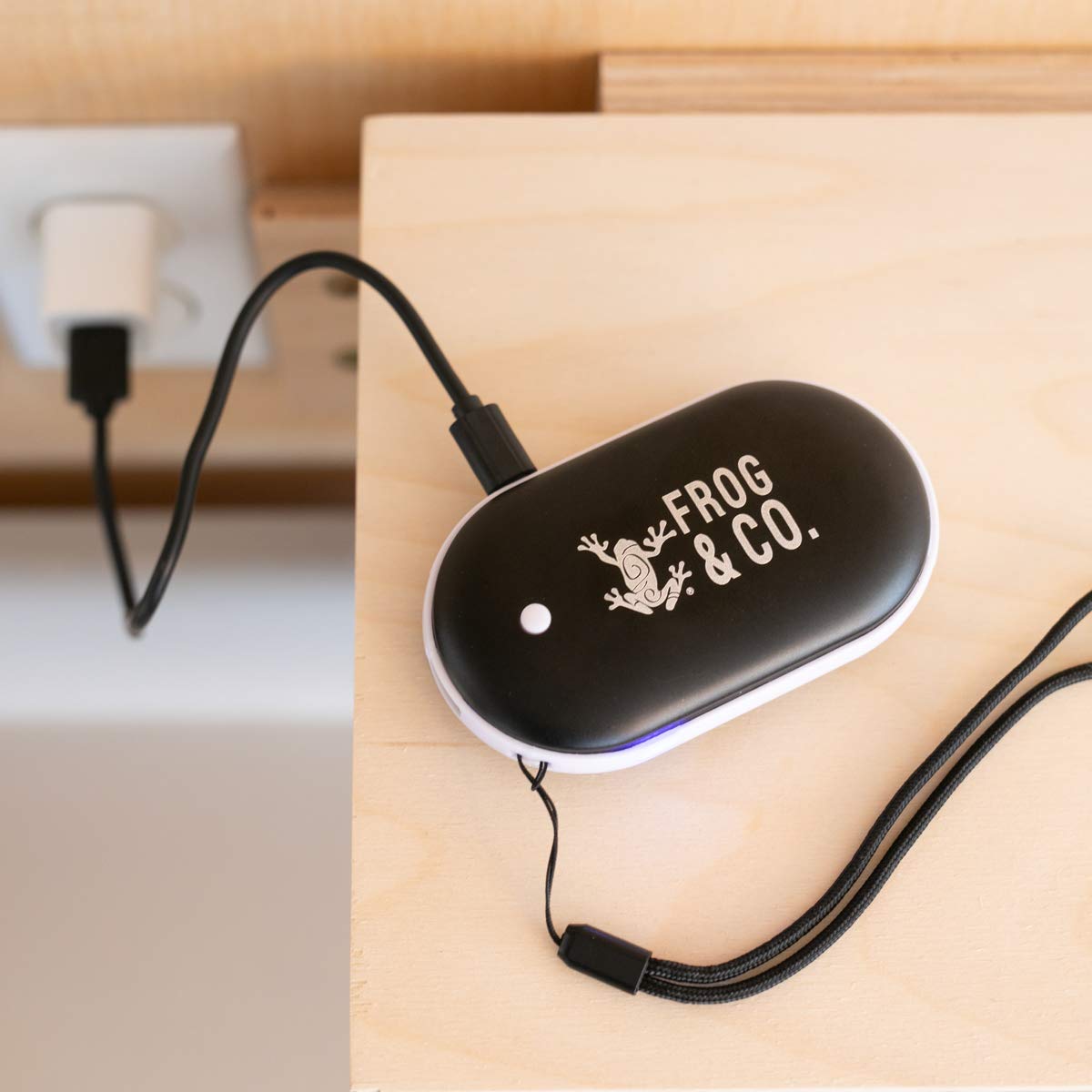 Survival Frog Rechargeable Hand Warmer - 5200 mAh USB Power Bank & Charger for iPhone & Android - Double Sided Electric Hand Warmer - Great for Camping, Outdoors - Gifts for Women, Men (1 Pack, Black)