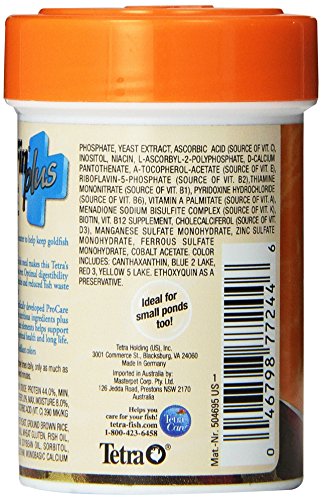 Tetra 77244 TetraFin PLUS Goldfish Flakes, 0.42-Ounce, 85 ml