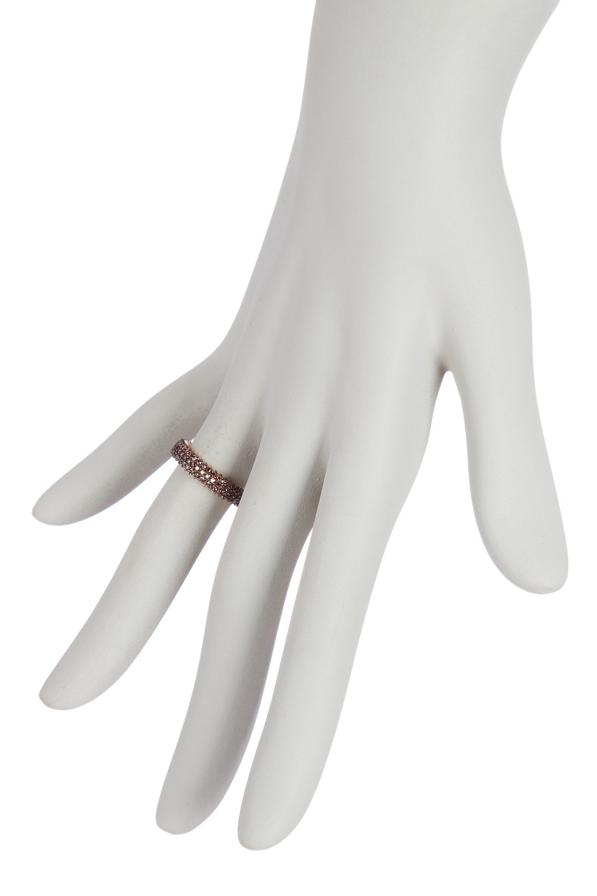 Suzy Levian Rose Sterling Silver Micro-Pave Brown Cubic Zirconia Eternity Band (6)